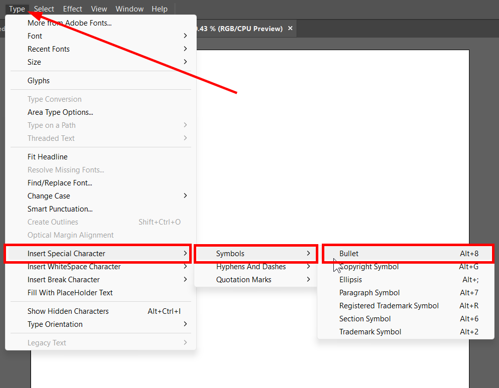 How To Add Bullet Points In Adobe Illustrator Bittbox